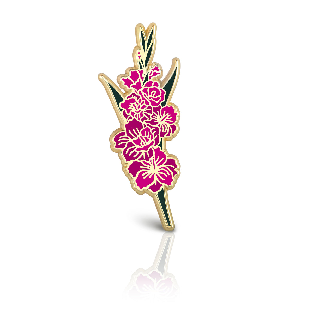 Gladiolus Flower Enamel Pin | August Birth Month Flower – Plant Scouts