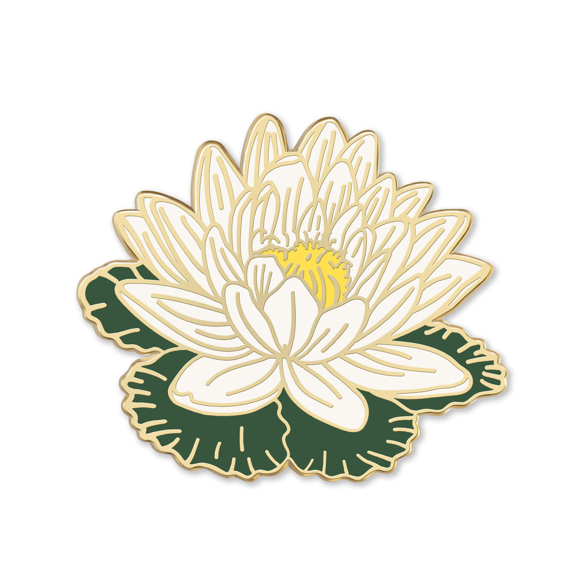 White Water Lily Flower Enamel Pin | July Birth Month Flower – Plant Scouts