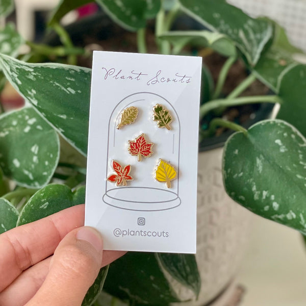 Mini Leaves Enamel Pin Set Plant Scouts