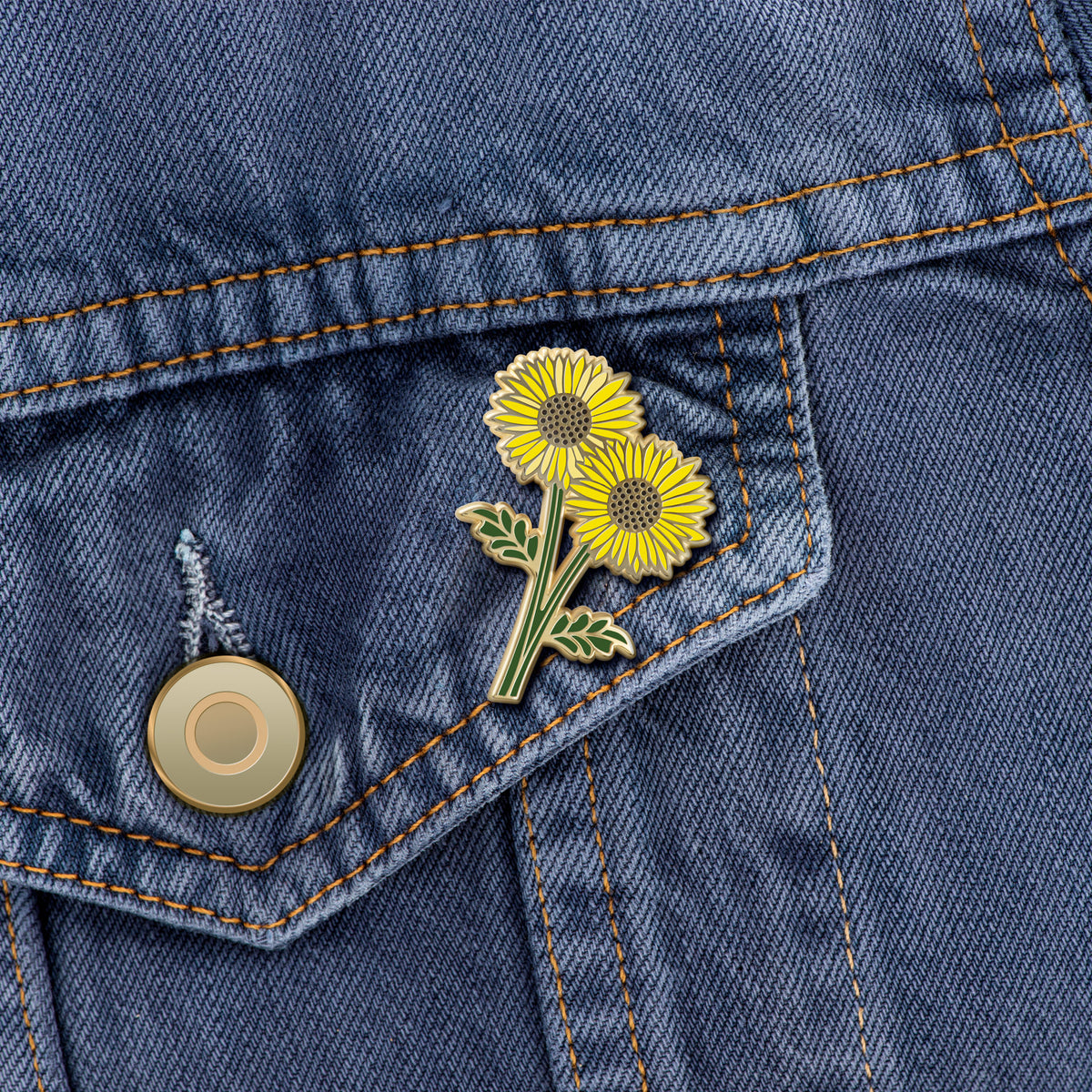 Sunflower Flower Enamel Pin | Floral Enamel Pin – Plant Scouts