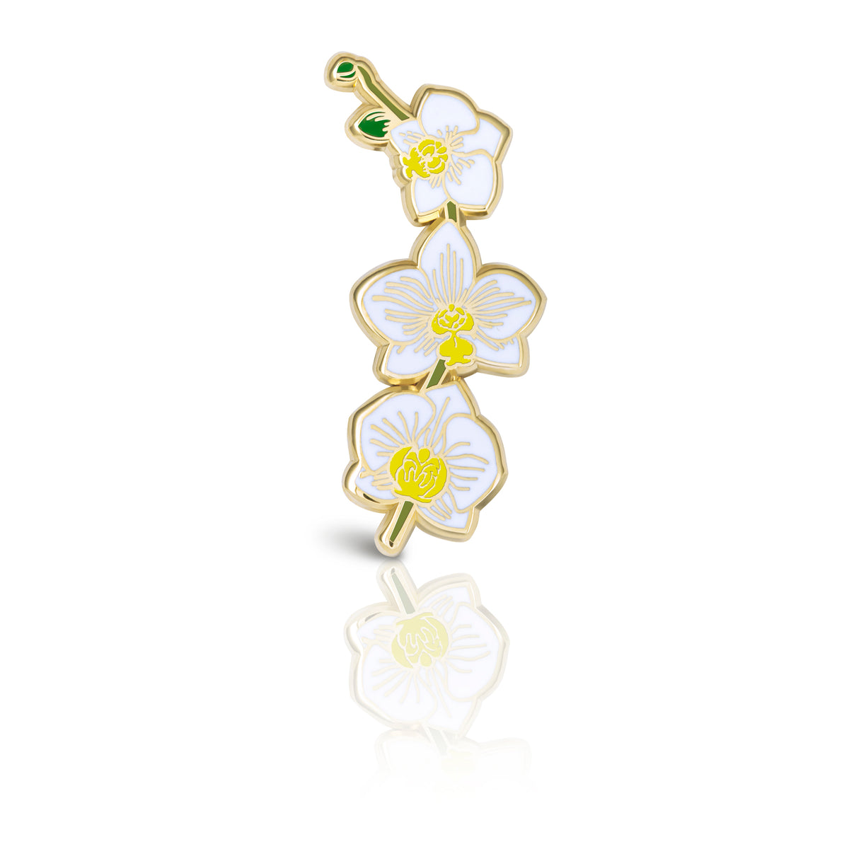 Orchid White Flower Enamel Pin | Wedding Lapel Pin – Plant Scouts