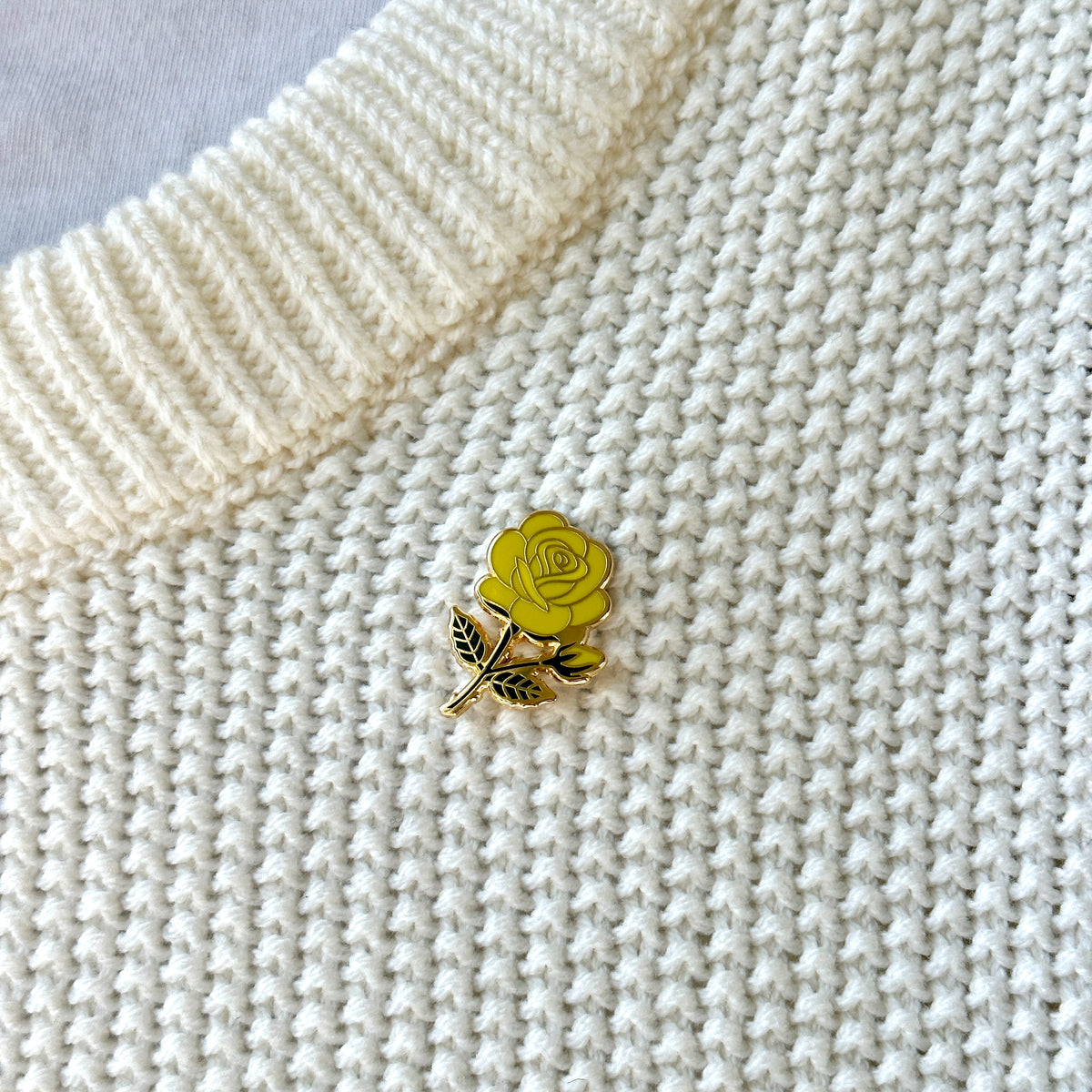 Yellow Rose Flower Enamel Pin | June Birth Month Flower – Plant Scouts