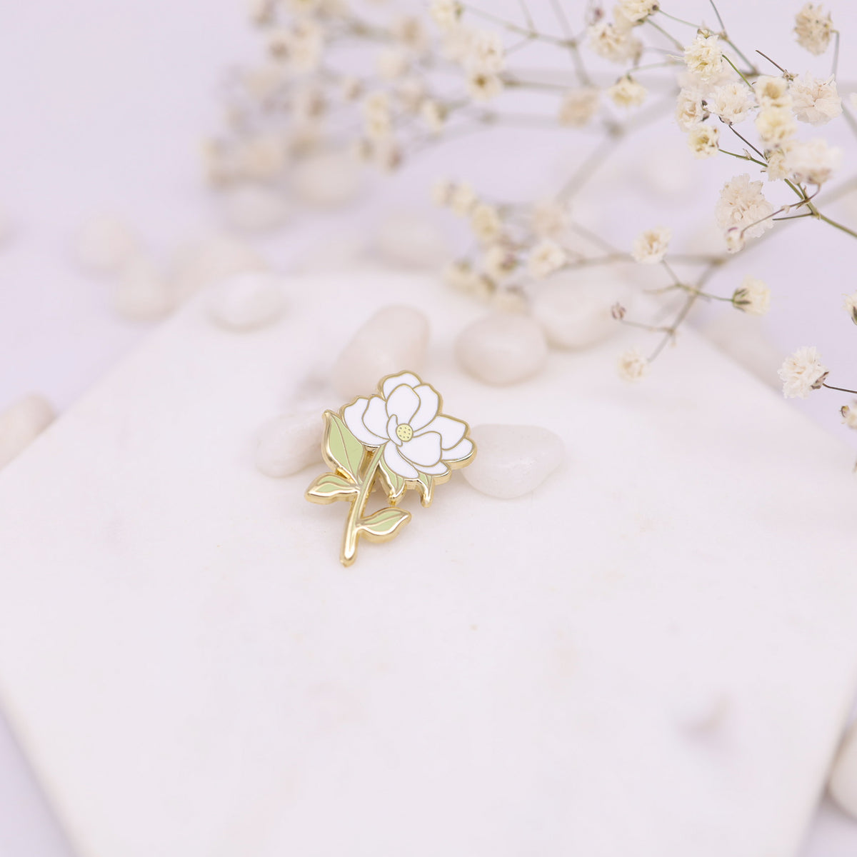 Magnolia Flower Enamel Pin | Wedding Lapel Pin – Plant Scouts